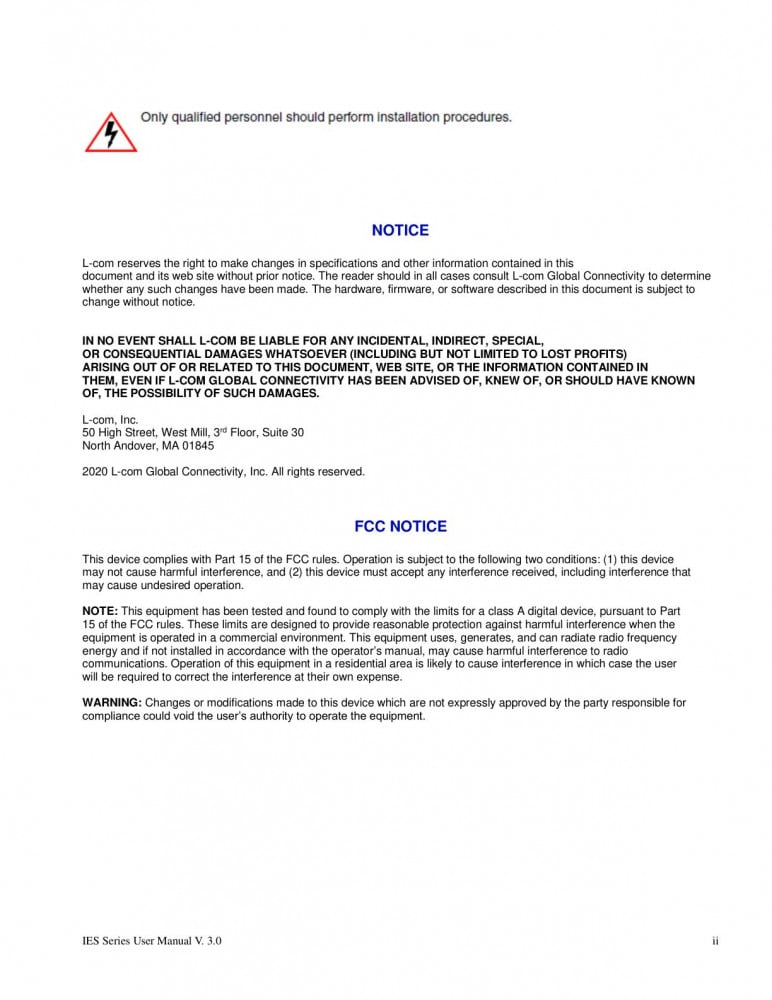 IES Series user guide page 2