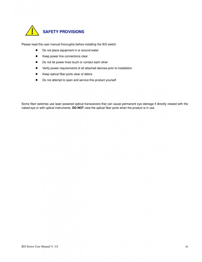 IES Series user guide page 3