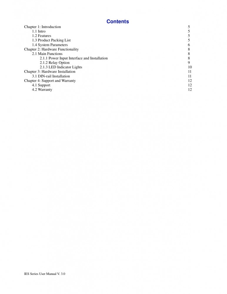 IES Series user guide page 4