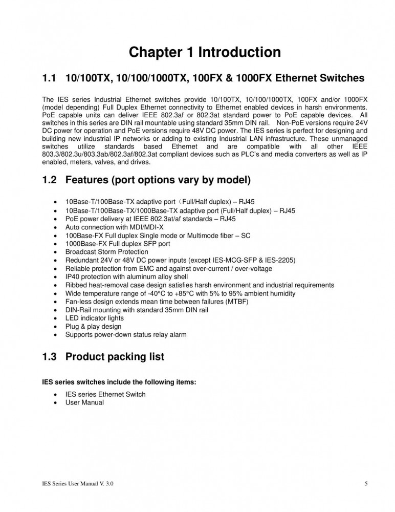 IES Series user guide page 5