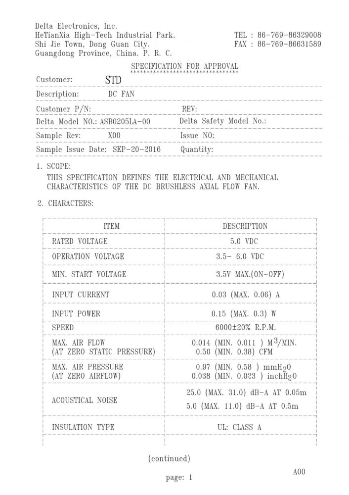 ASB0205LA-00CFJ specification page 3