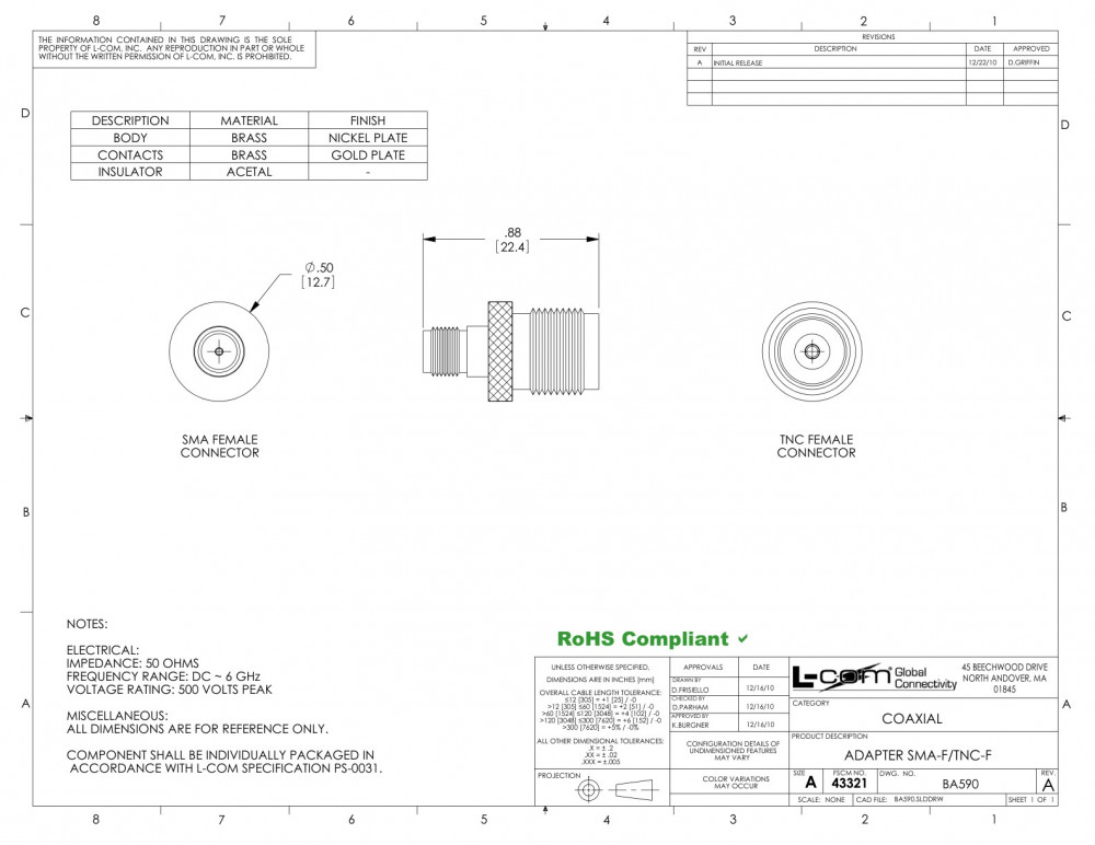 L-com BA590 technical document preview