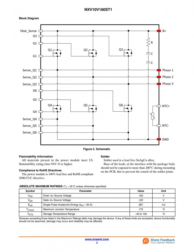NXV10V160ST1 datasheet page 3
