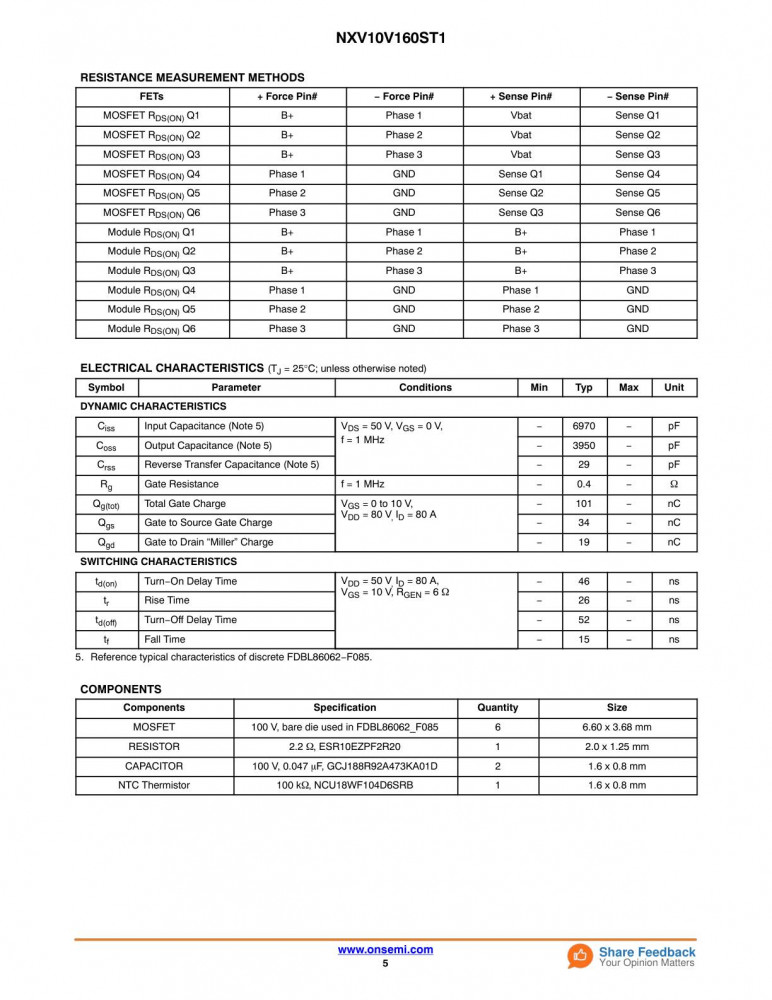 NXV10V160ST1 datasheet page 5