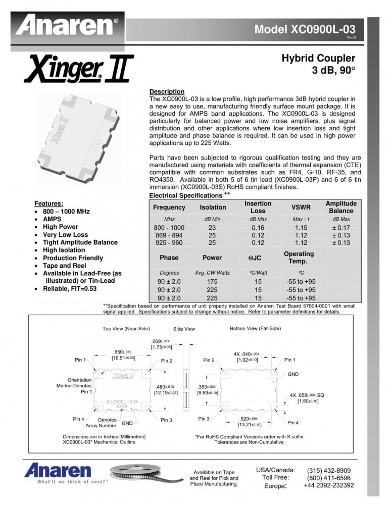 XC0900L-03S datasheet page 1