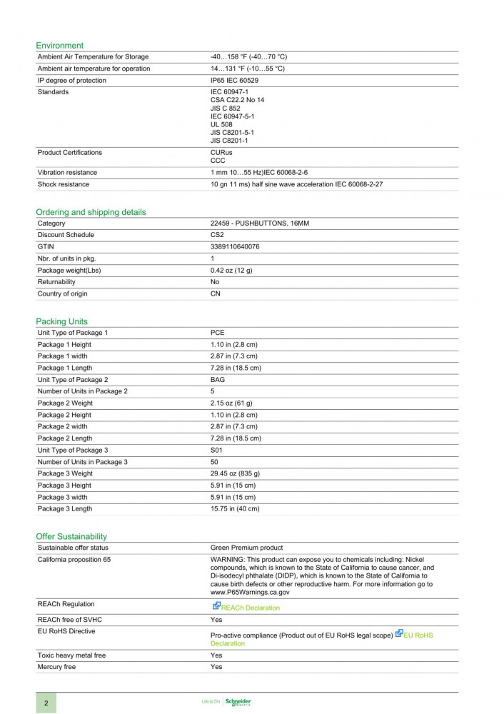 XB6EAD232P technical document page 2