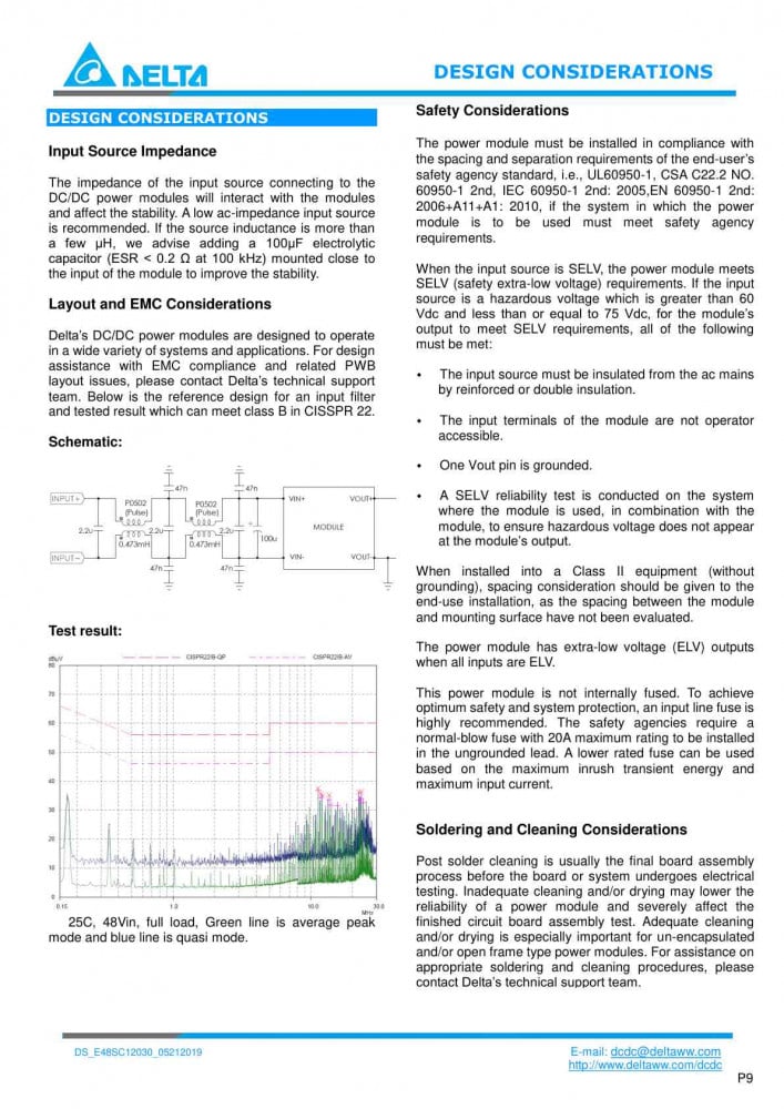 DELTA E48SC12030NRFH datasheet page 9