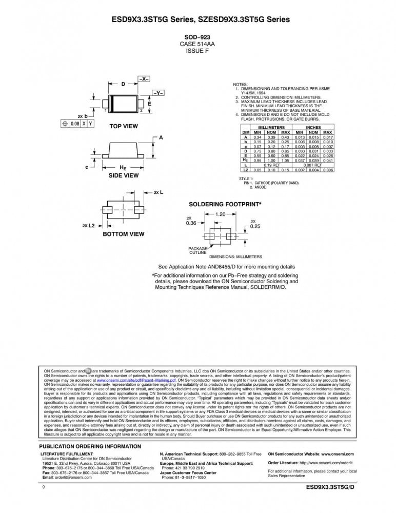 SZESD9X5.0ST5G datasheet page 6
