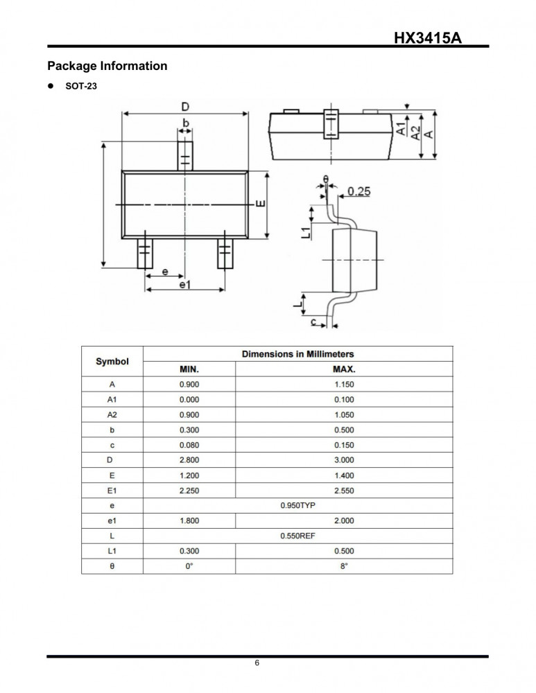 HX3415A datasheet page 6