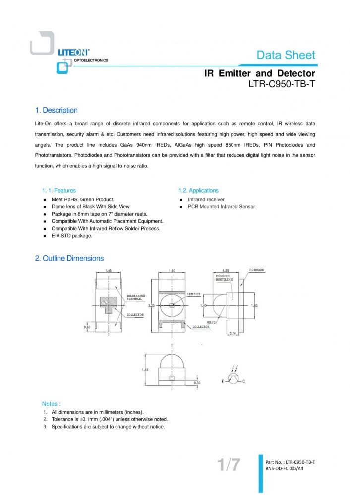 LTR-C950-TB-T datasheet page 2