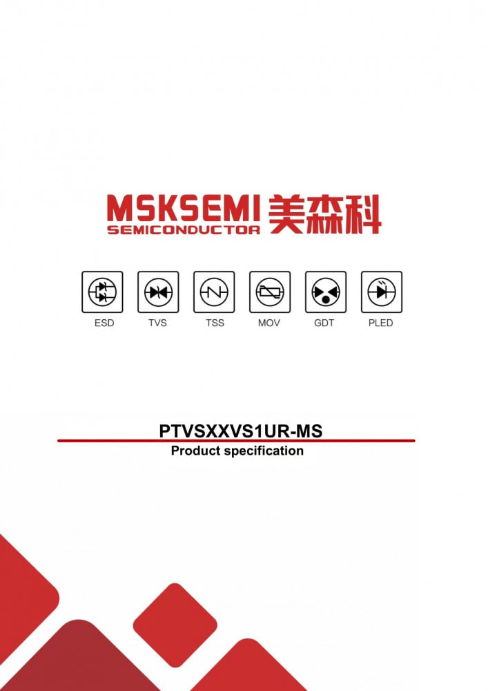PTVS15VS1UR-MS datasheet page 1