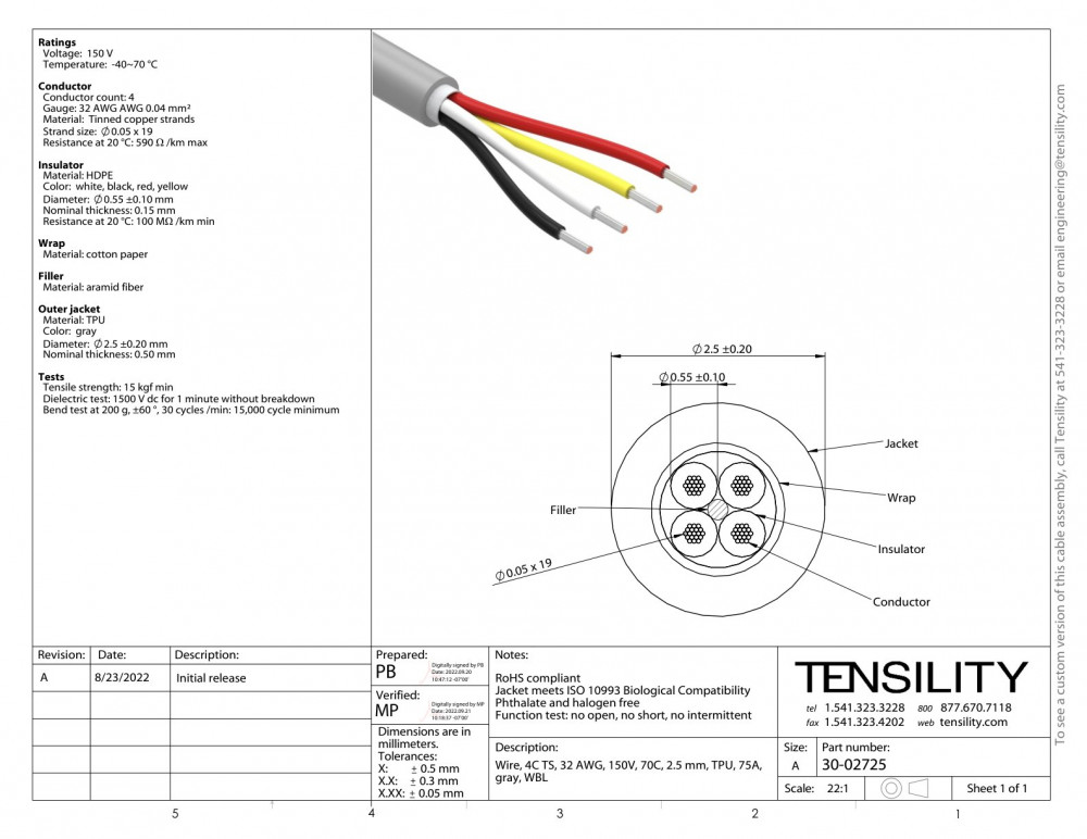 Tensility International 30-02725 product drawing preview