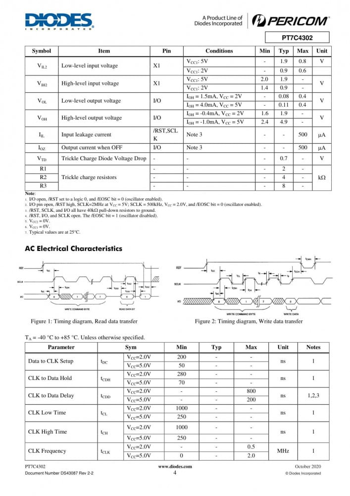 PT7C4302WEX datasheet page 4