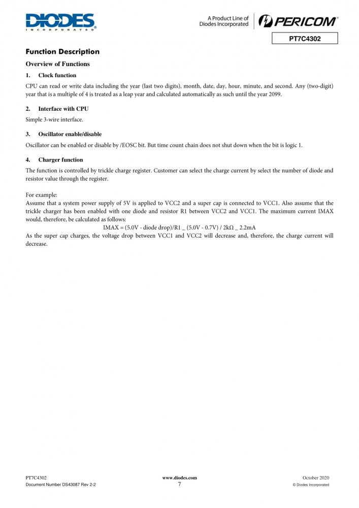PT7C4302WEX datasheet page 7