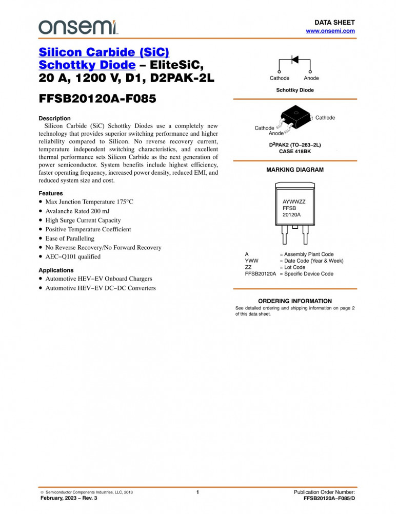 FFSB20120A-F085 datasheet page 1