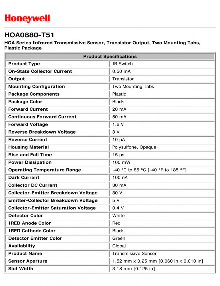 HOA0880-T51 technical document page 2