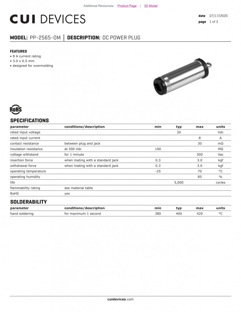 PP-2565-OM technical document page 1