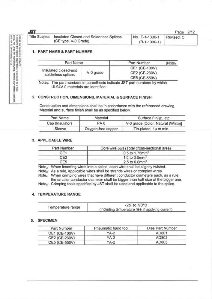 JST CE-230V specification page 2