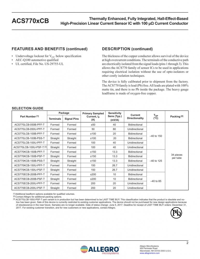 ACS770 datasheet page 2