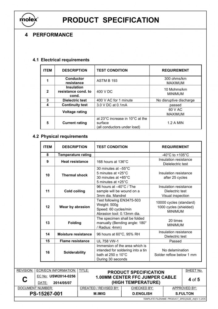 Product specification page 4