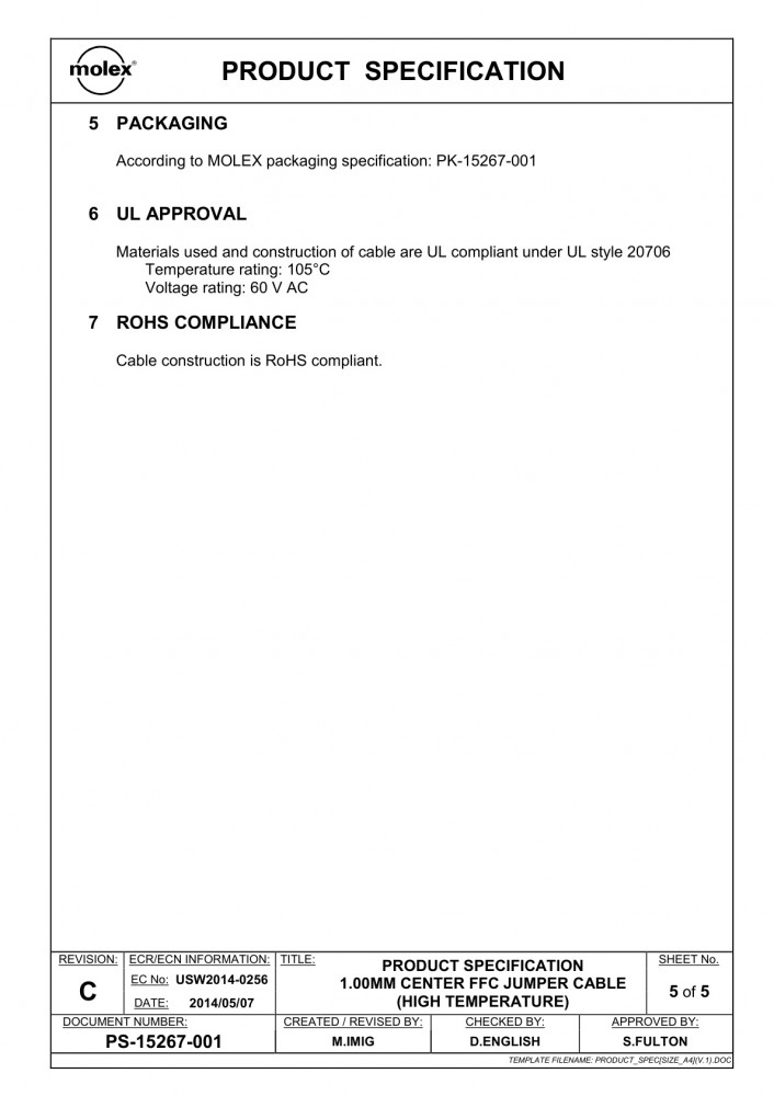 Product specification page 5