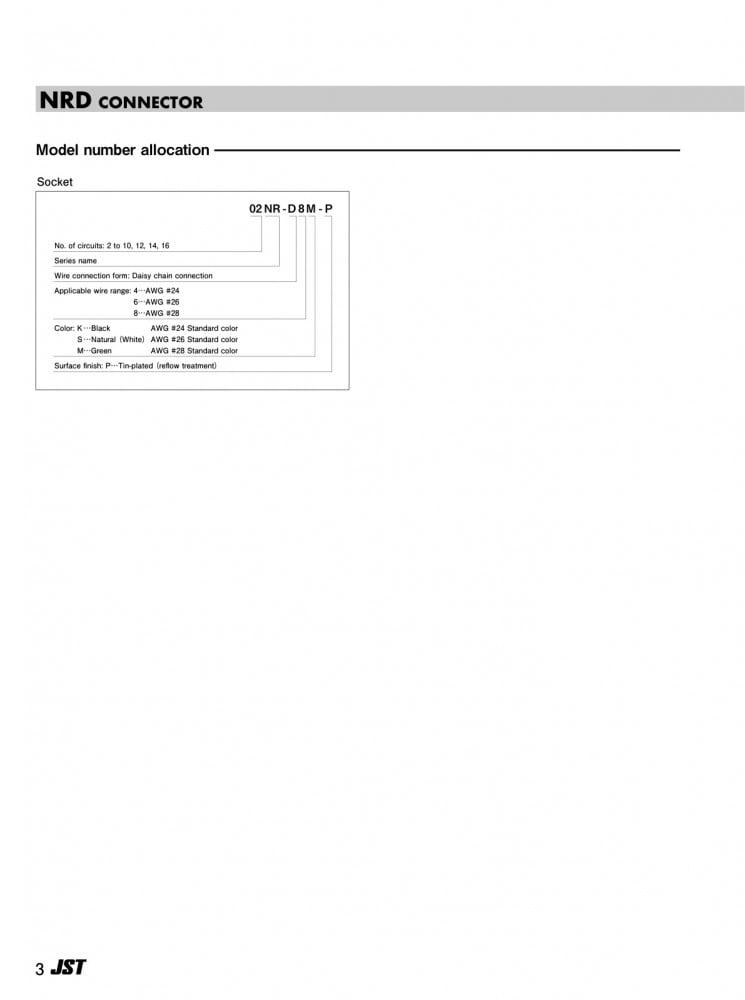 JST NRD connector datasheet page 3