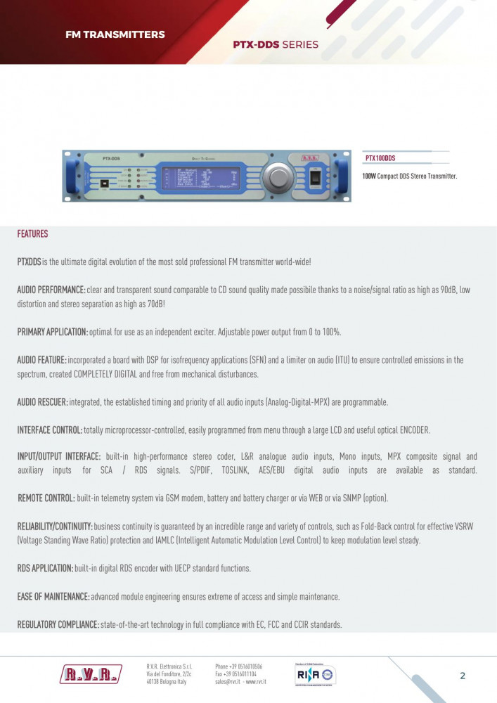 PTX100DDS technical document, page 2
