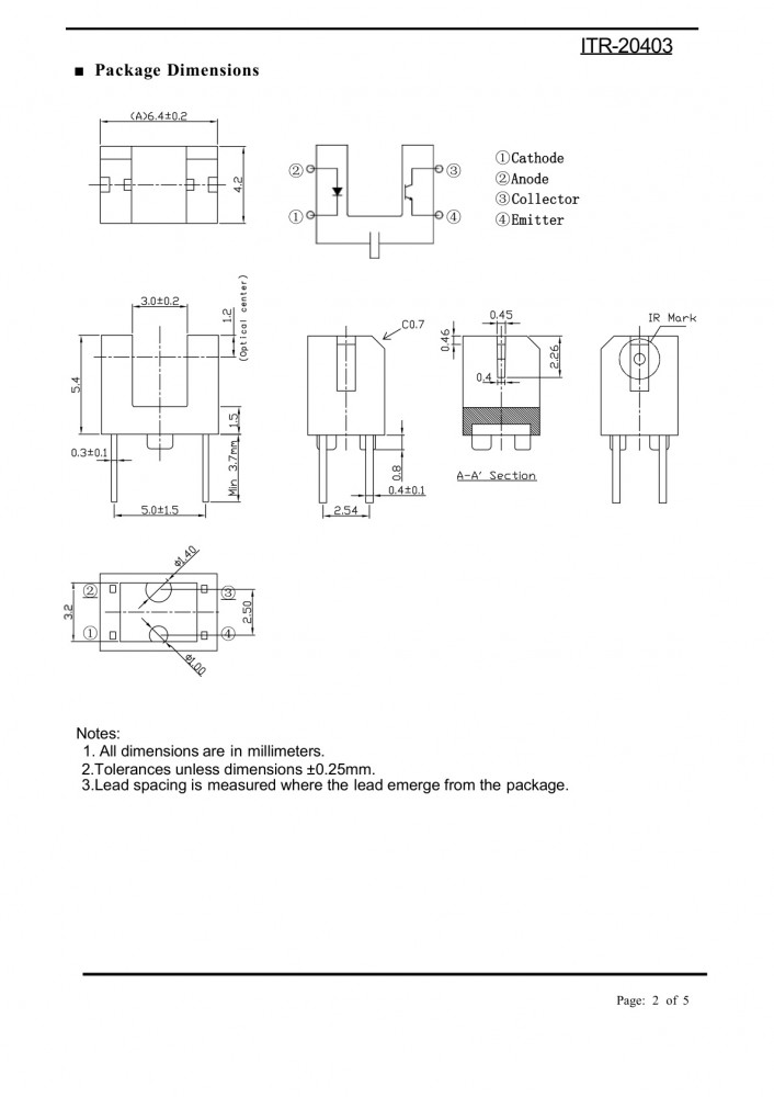 DP-ITR20403 datasheet page 2