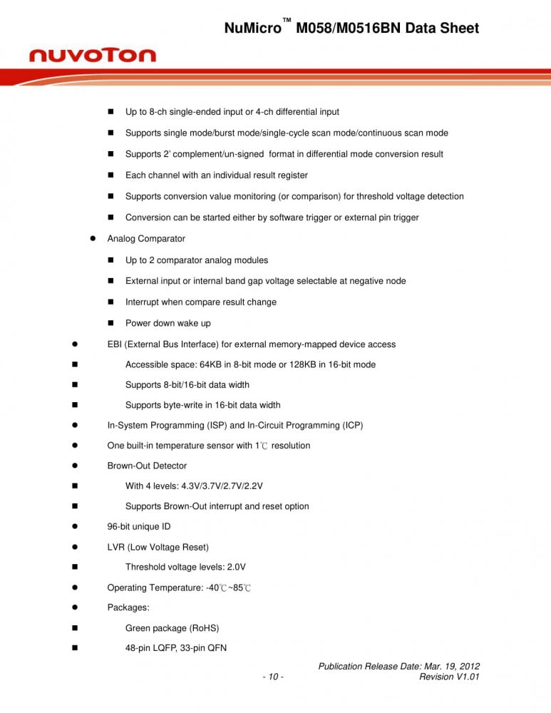 M058LBN datasheet page 10