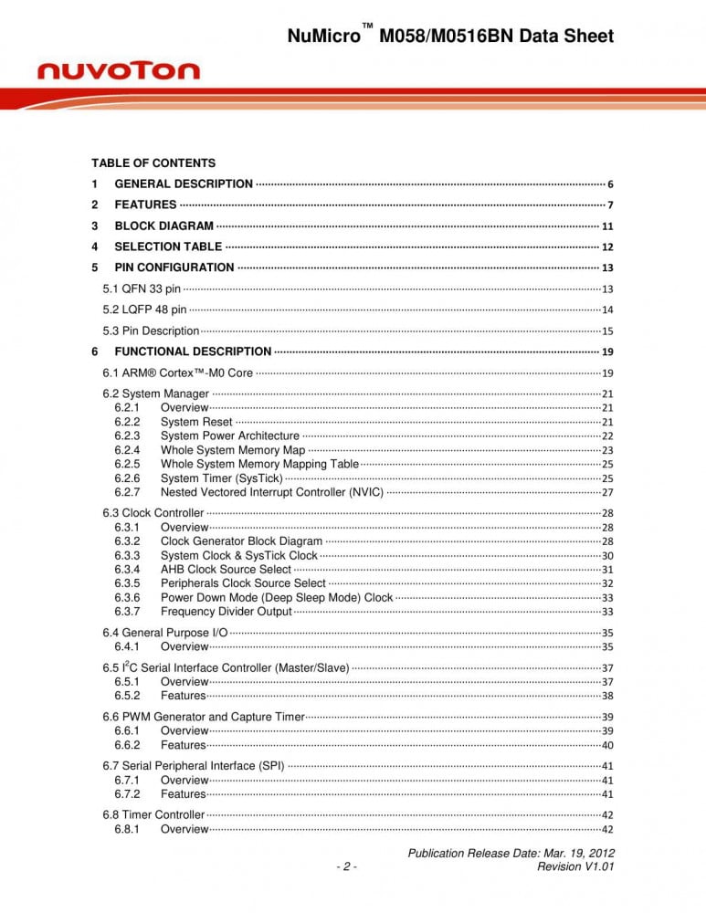 M058LBN datasheet page 2