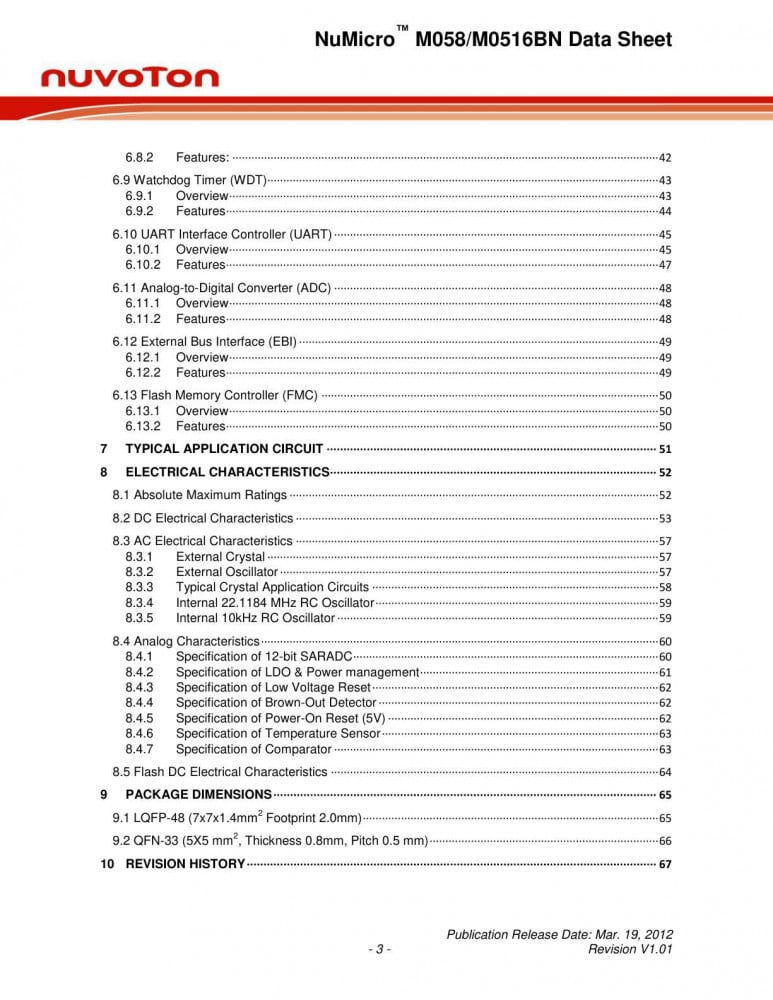 M058LBN datasheet page 3