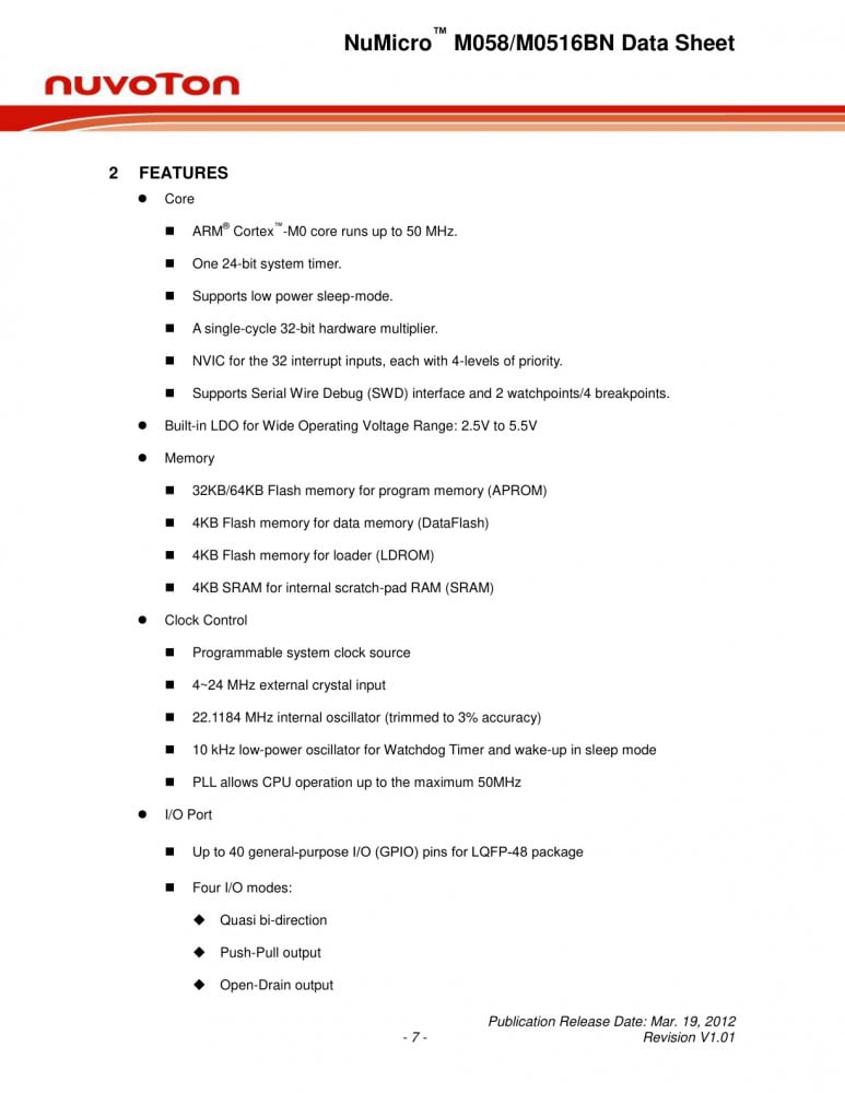 M058LBN datasheet page 7