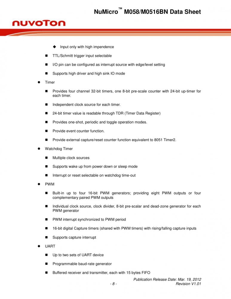 M058LBN datasheet page 8