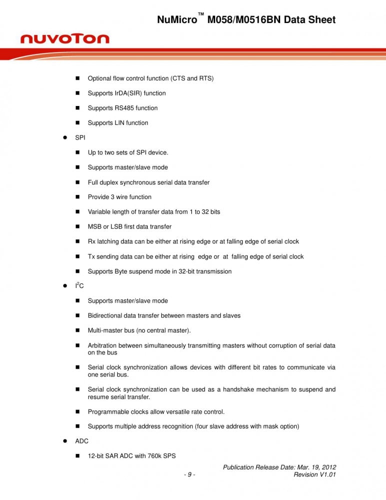 M058LBN datasheet page 9