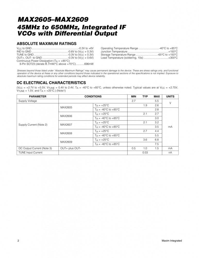 MAX2608 document preview, page 2