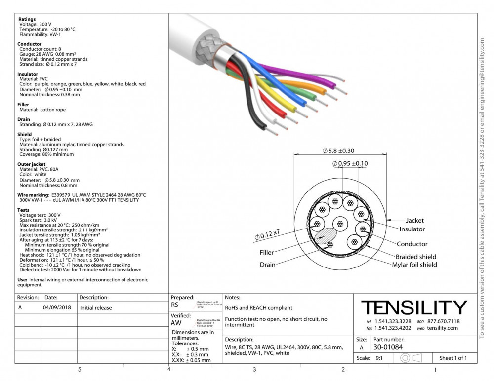 Tensility International 30-01084 product drawing preview