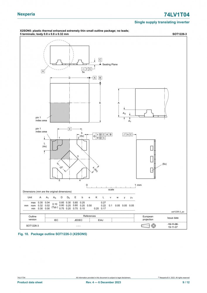 74LV1T04GWH datasheet page 9
