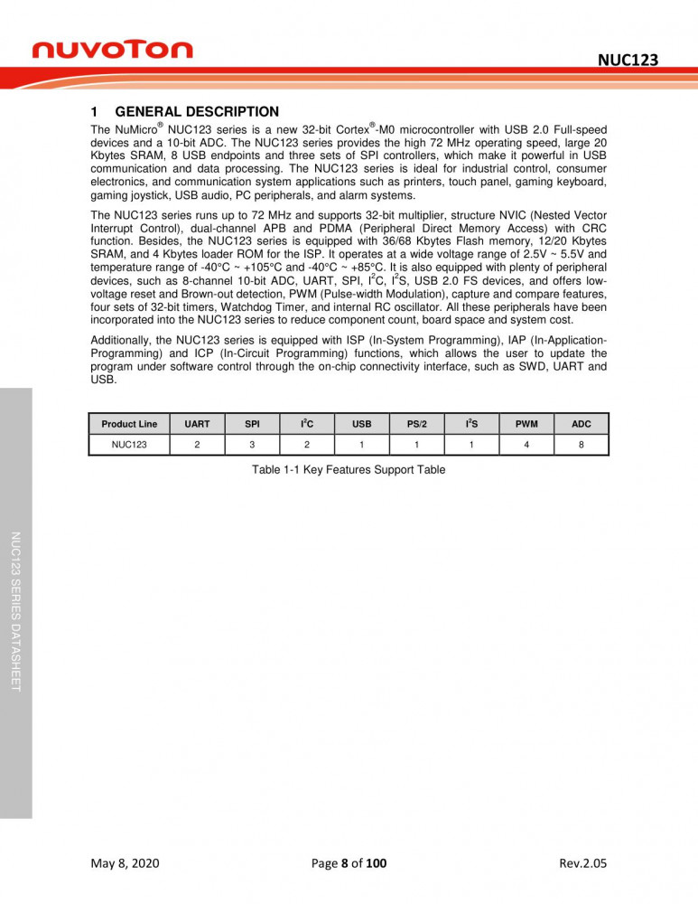 NUC123 datasheet page 8