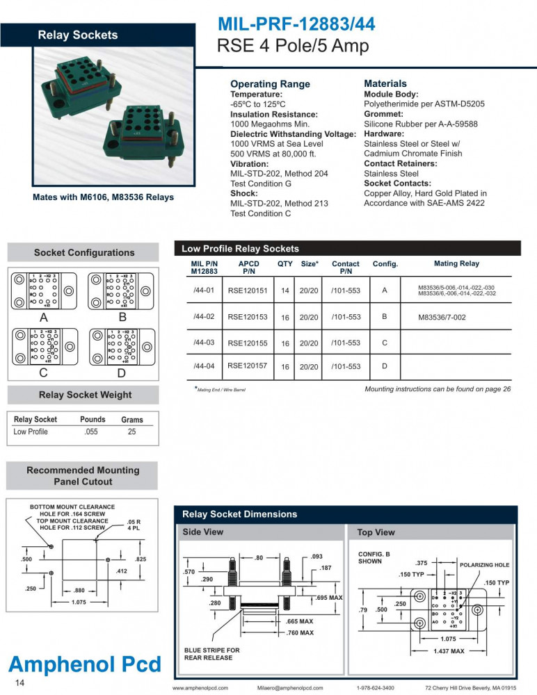 Amphenol relay socket catalog page 9