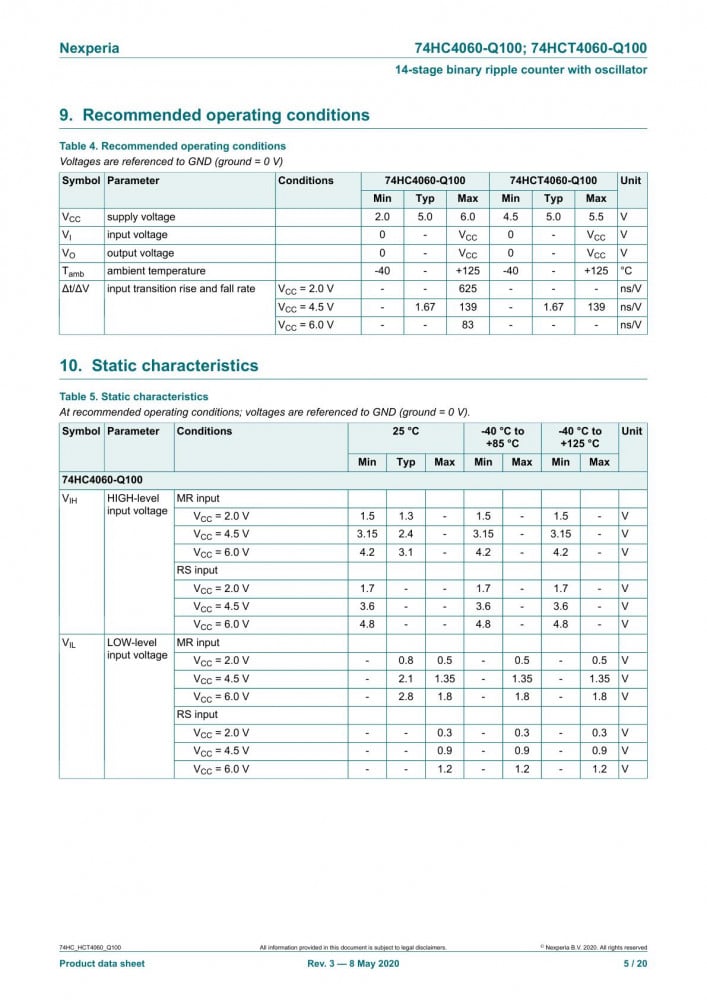 74HCT4060DB-Q100J datasheet page 5