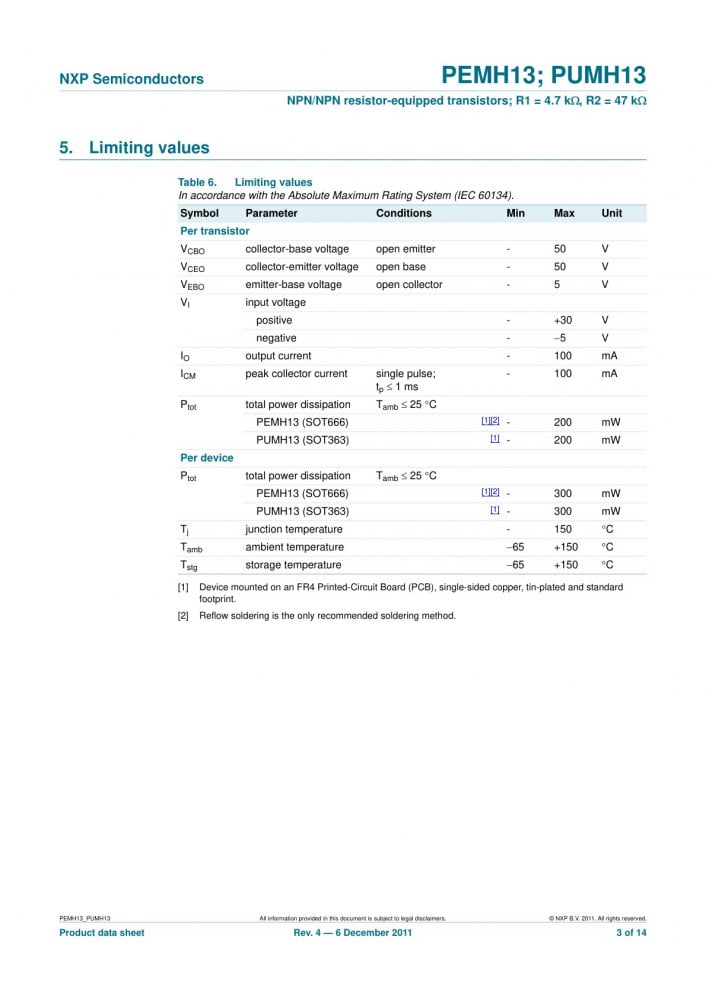 PUMH13F datasheet page 4