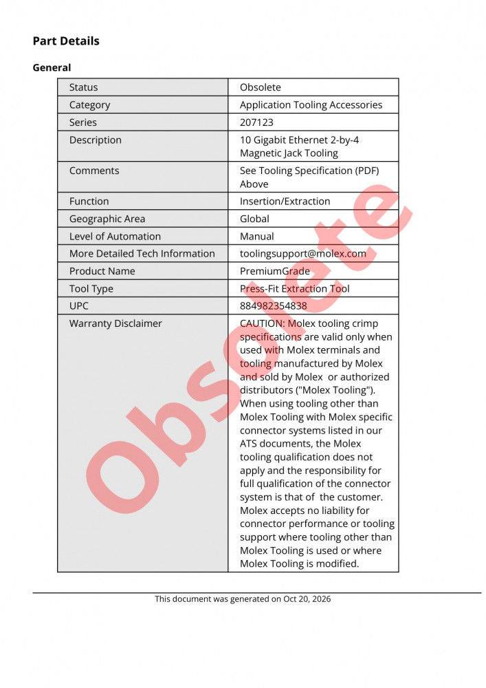 Tooling specification document preview, page 2