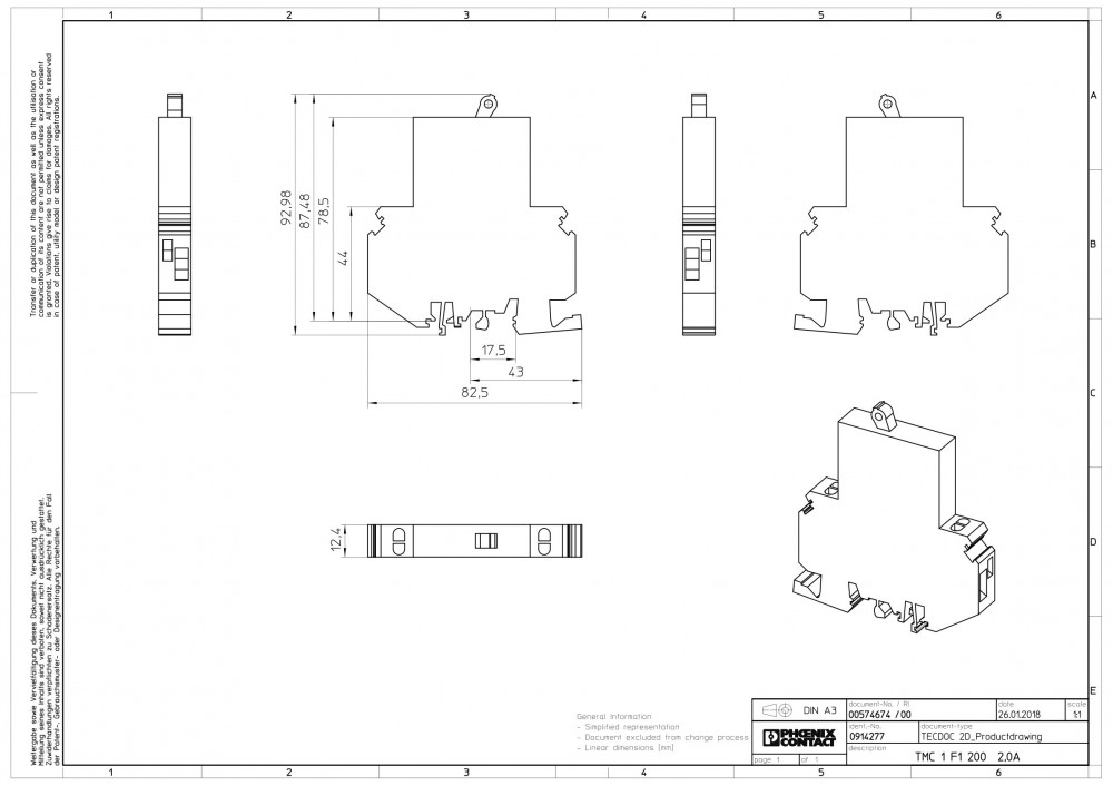 Phoenix Contact 0914277 technical drawing preview