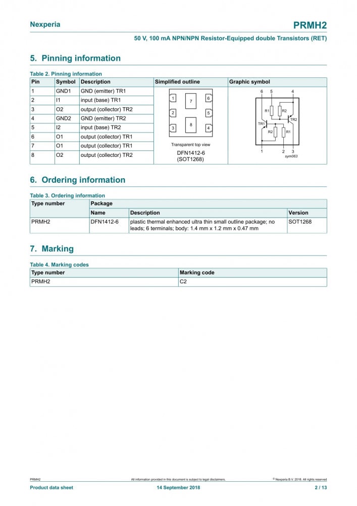 PRMH2Z datasheet page 2