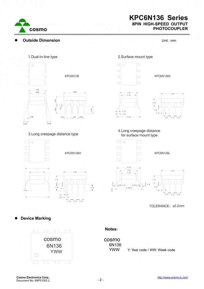 KPC6N136S datasheet page 2