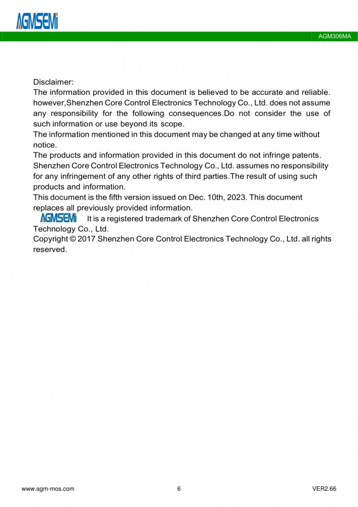 AGM306MA datasheet page 6