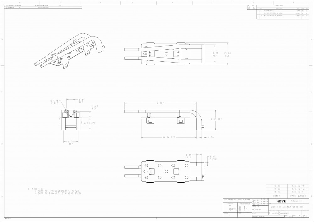 TE Connectivity 1367627-1 drawing page 1