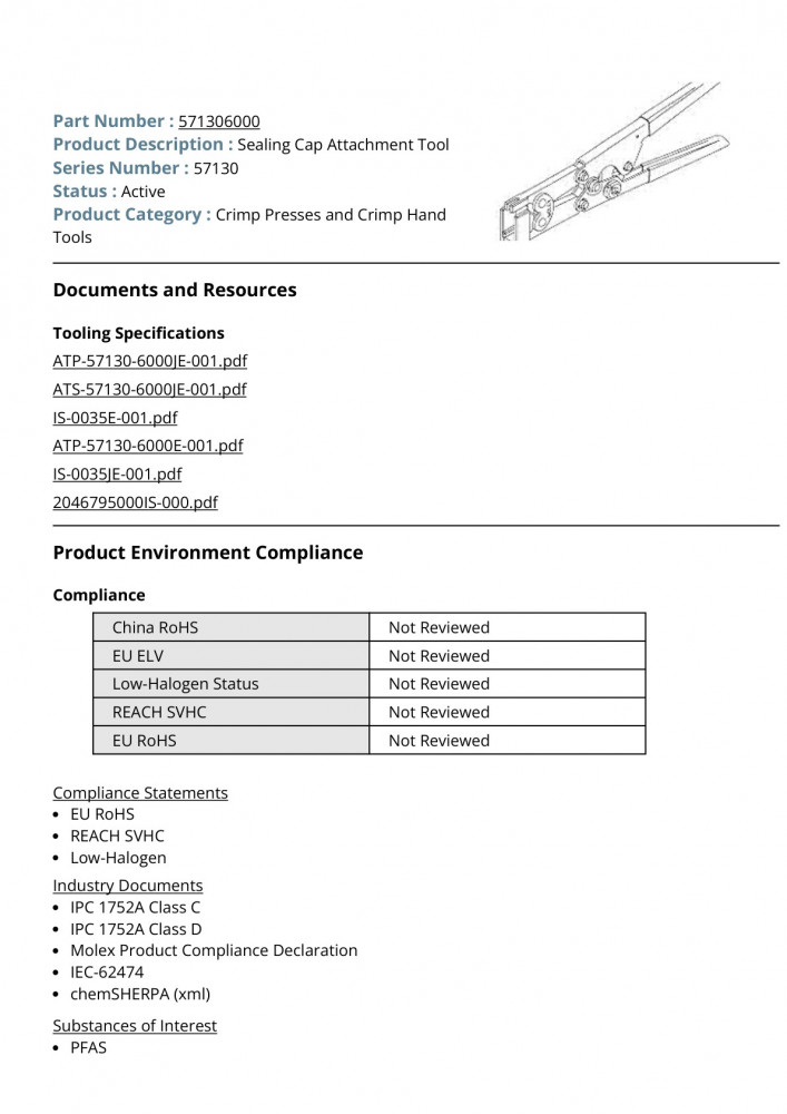 Technical document image 1 for MOLEX 571306000