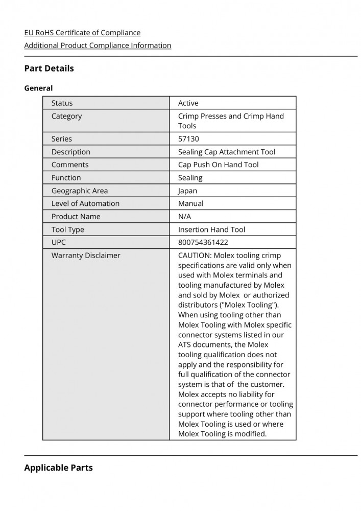 Technical document image 2 for MOLEX 571306000