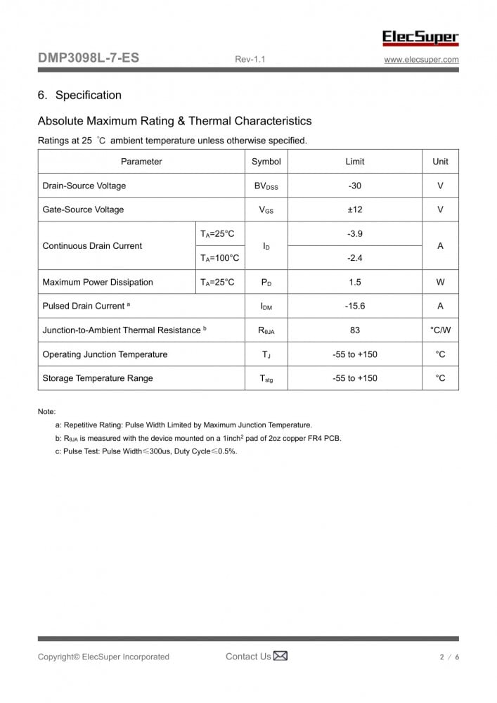 DMP3098L-7-ES datasheet page 2